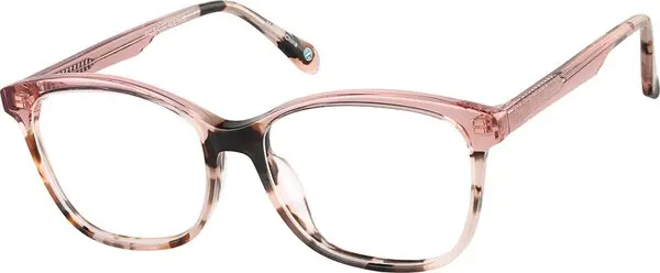 Zenni Vintage Rectangle Full Rim Frame - Pink
