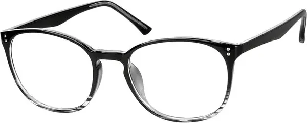Zenni Punk Round Glasses Plastic Full Rim Frame - Black