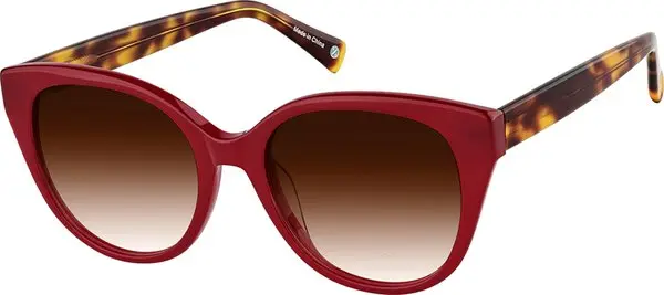 Zenni Oversized Cat-eye Full Rim Sunglasses - Red