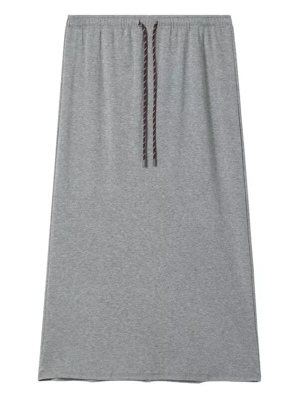 TOUT A COUP Drawstring Midi Skirt - Grey