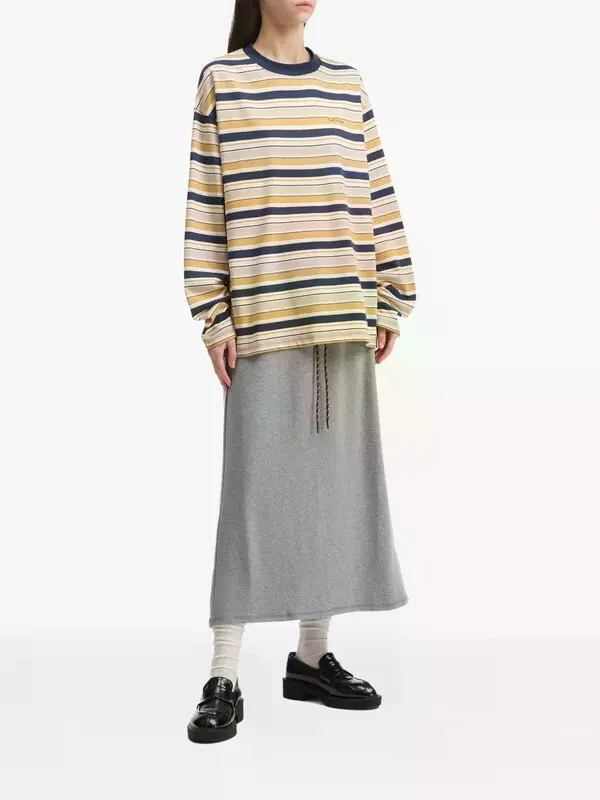 TOUT A COUP Drawstring Midi Skirt - Grey
