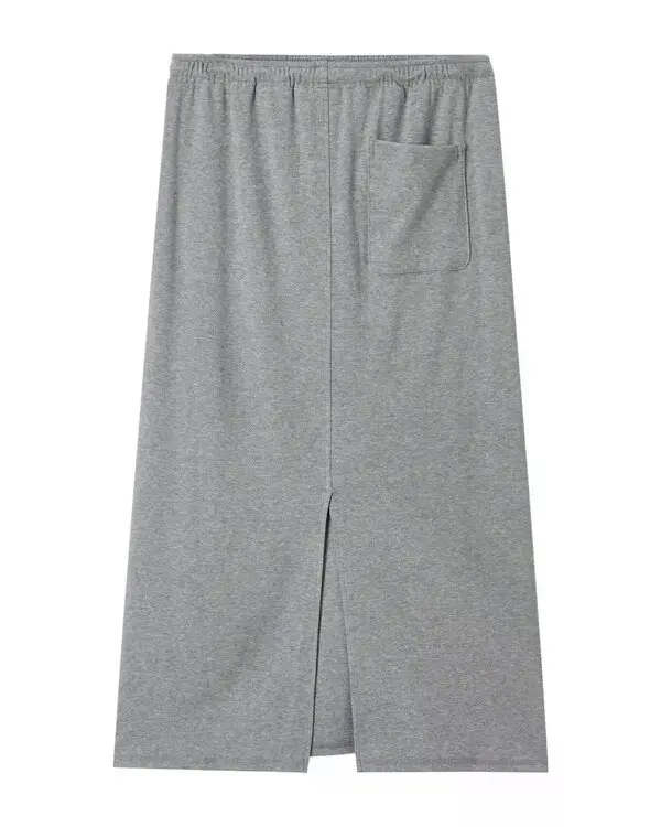 TOUT A COUP Drawstring Midi Skirt - Grey