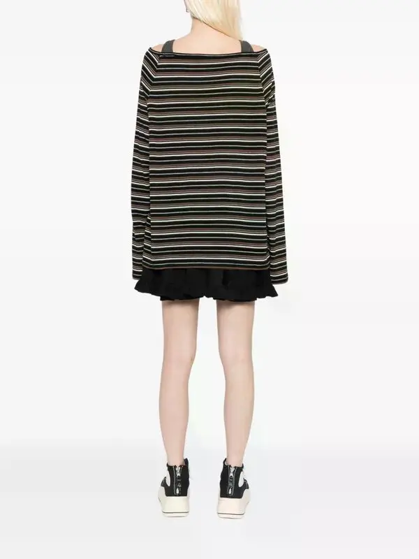 MINI CREAM Logo-embroidered T-shirt And Skirt Set