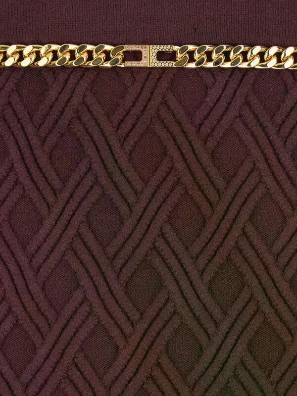 Elisabetta Franchi Quilted Midi Skirt With Chain Belt