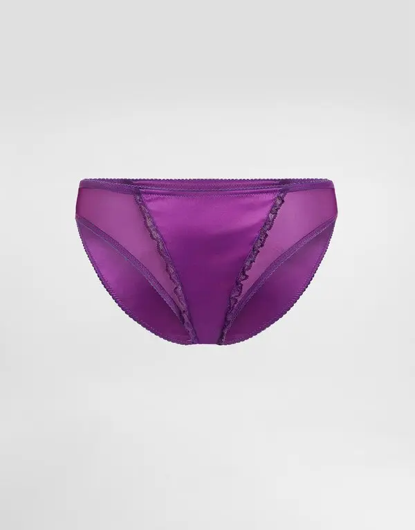 Dolce & Gabbana Satin And Lace Briefs - Purple