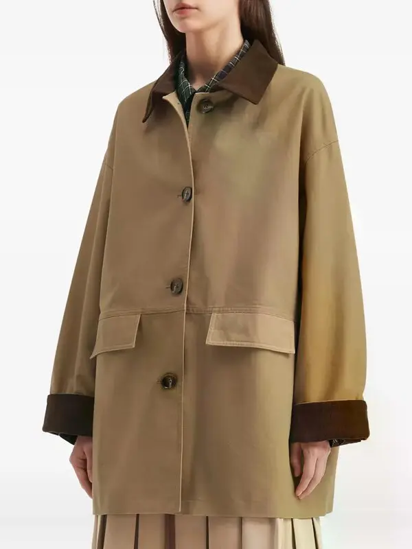 B+AB Corduroy-collar Cotton Coat