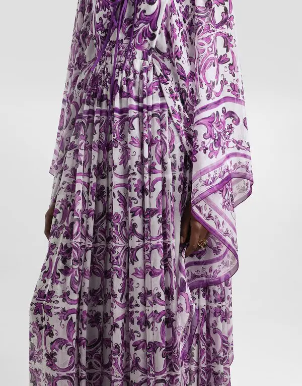 Dolce & Gabbana Majolica-print Chiffon Dress - Multicolor