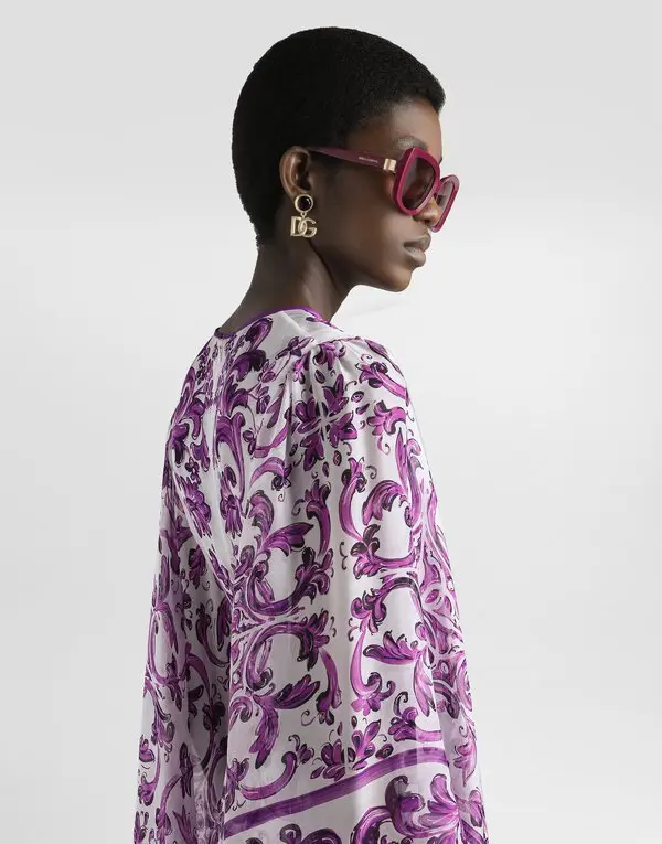Dolce & Gabbana Majolica-print Chiffon Dress - Multicolor
