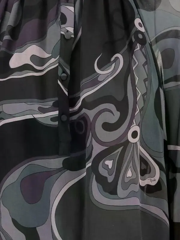 Emilio Pucci Abstract-print Ruffled Blouse