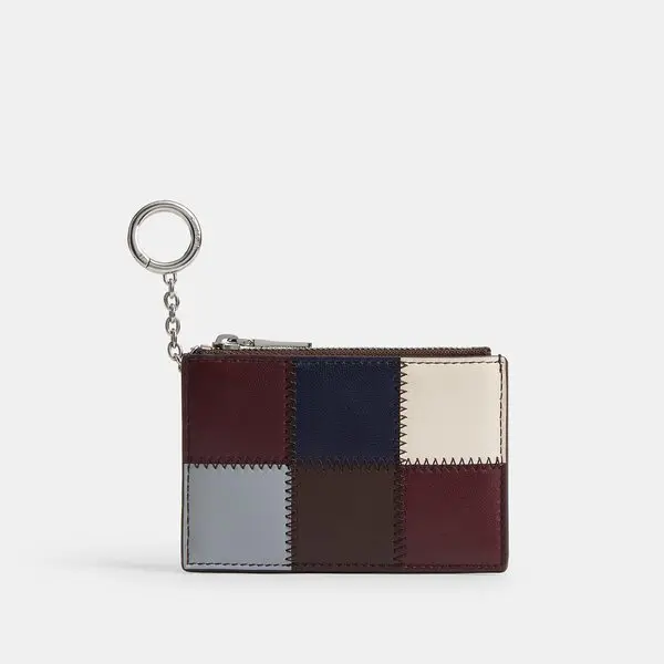 COACHTOPIA Zip Card Case With Key Ring In Upcrafted Leather - Multi