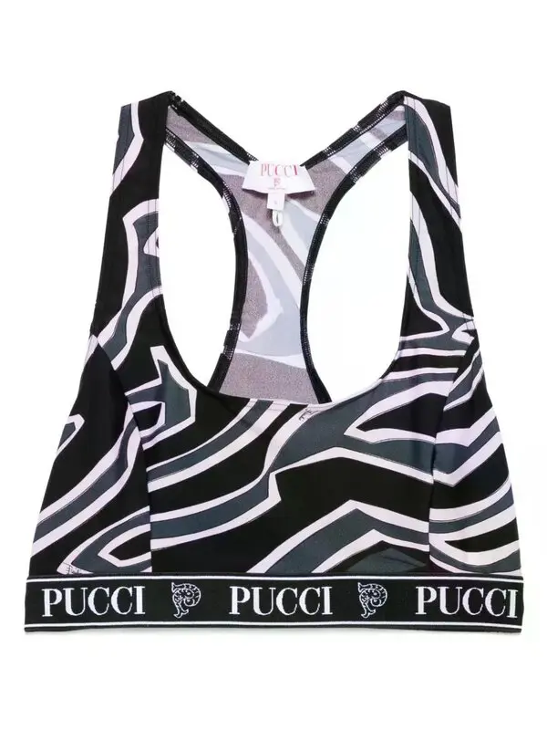 Emilio Pucci Racer-neck Print Sport Bra