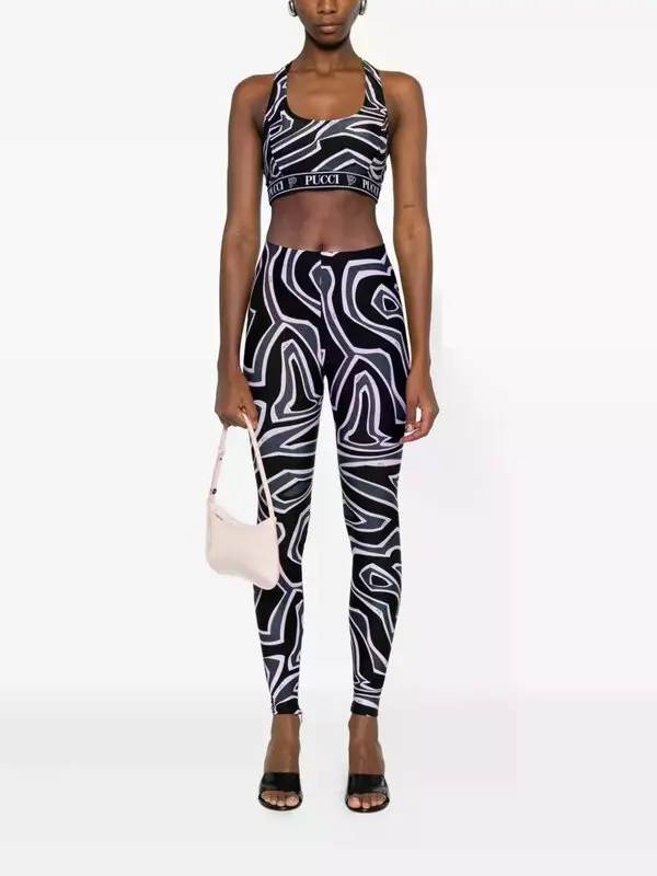 Emilio Pucci Racer-neck Print Sport Bra