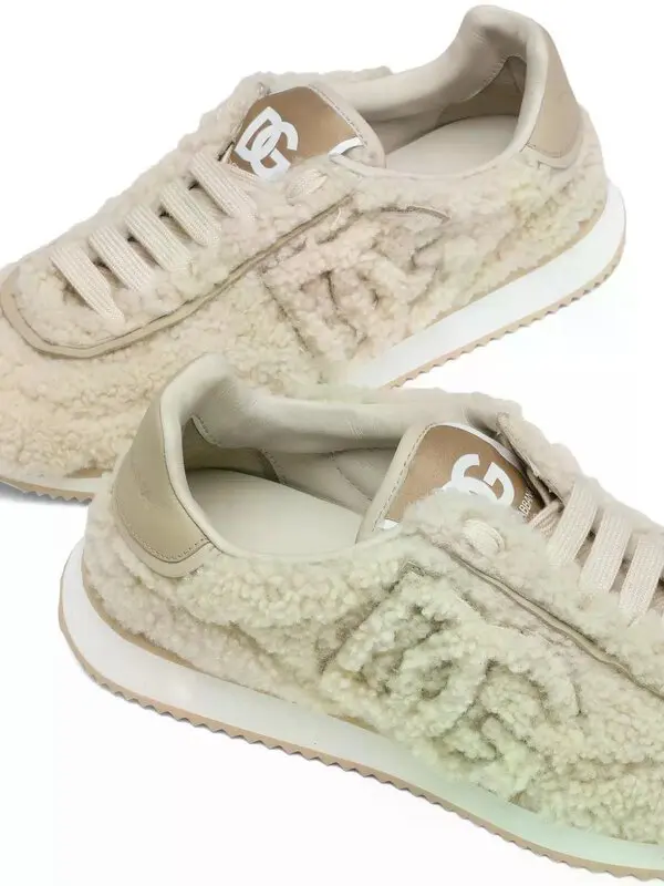 Dolce & Gabbana Shearling Sneakers - Neutrals