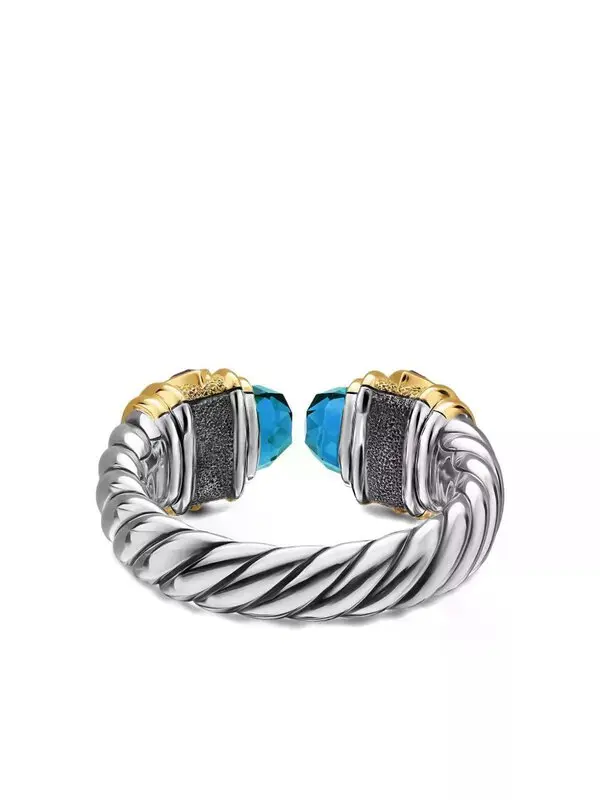 David Yurman Renaissance Multi-stone Ring In 14k Yellow Gold And Sterling