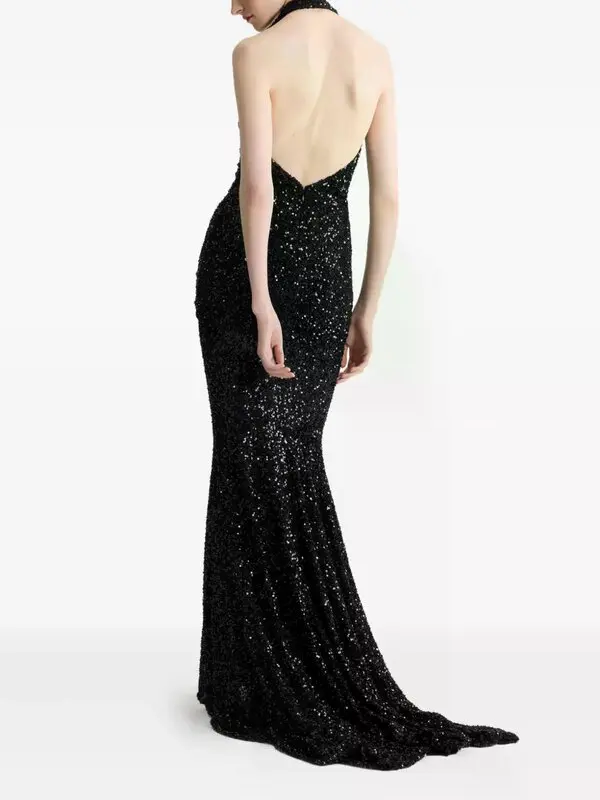 PATOU Sequin Embellished Halterneck Maxi Dress