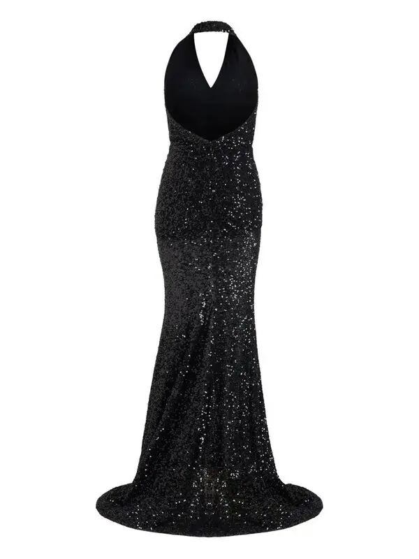 PATOU Sequin Embellished Halterneck Maxi Dress