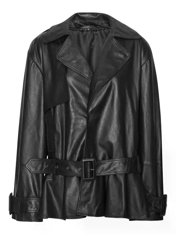 ROTATE BY BIRGER CHRISTENSEN Belted Leather Jacket