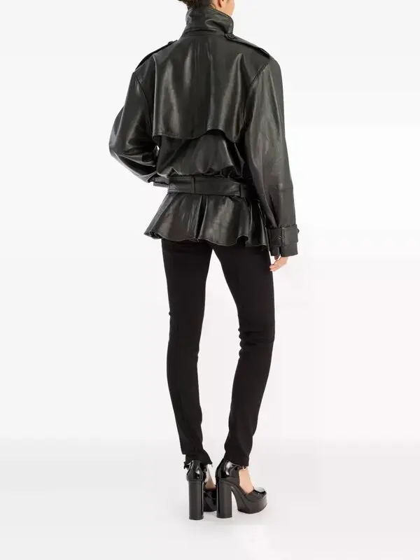 ROTATE BY BIRGER CHRISTENSEN Belted Leather Jacket
