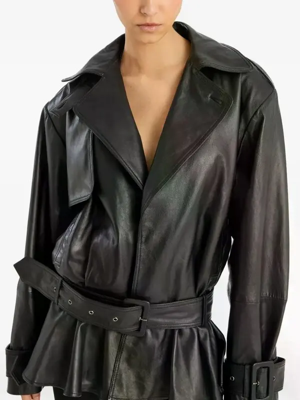 ROTATE BY BIRGER CHRISTENSEN Belted Leather Jacket