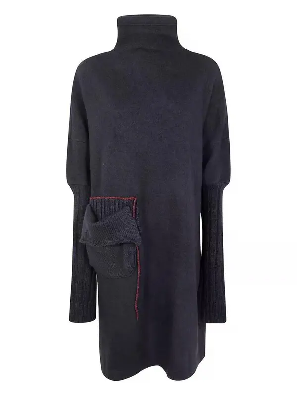 Y’s High-neck Ribbed Dress With Dropped Shoulders