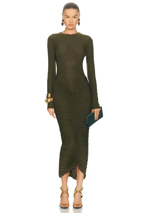 Ronny Kobo Sidonie Dress In Olive