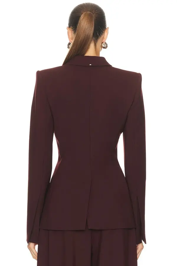 Sportmax Fitted Double-breasted Blazer - Wine