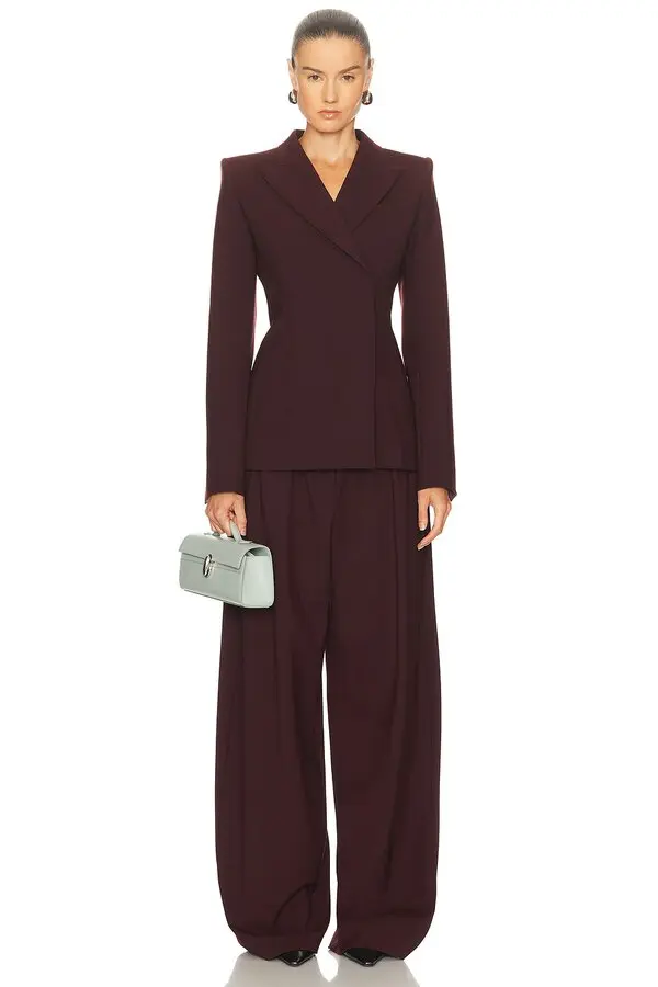 Sportmax Fitted Double-breasted Blazer - Wine