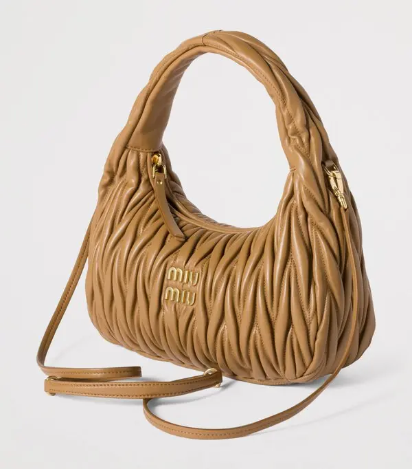 Miu Miu Matelassé Lambskin Wander Top-handle Bag - Brown