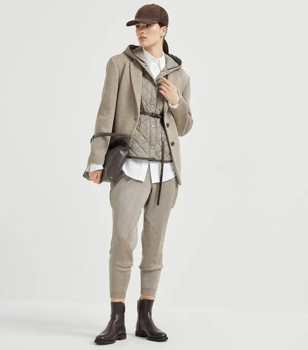 Brunello Cucinelli Quilted Hooded Gilet - Brown