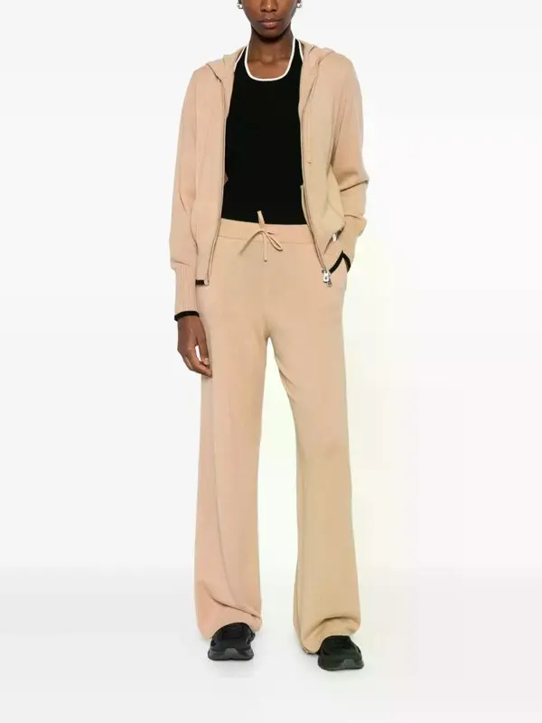 Pinko Zip-up Knitted Hoodie With Ribbed Details