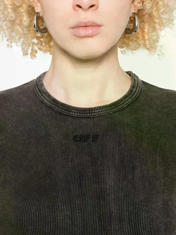 Off-White Logo-embroidered T-shirt - Grey