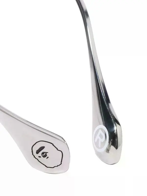A BATHING APE Square Frame Sunglasses - Silver