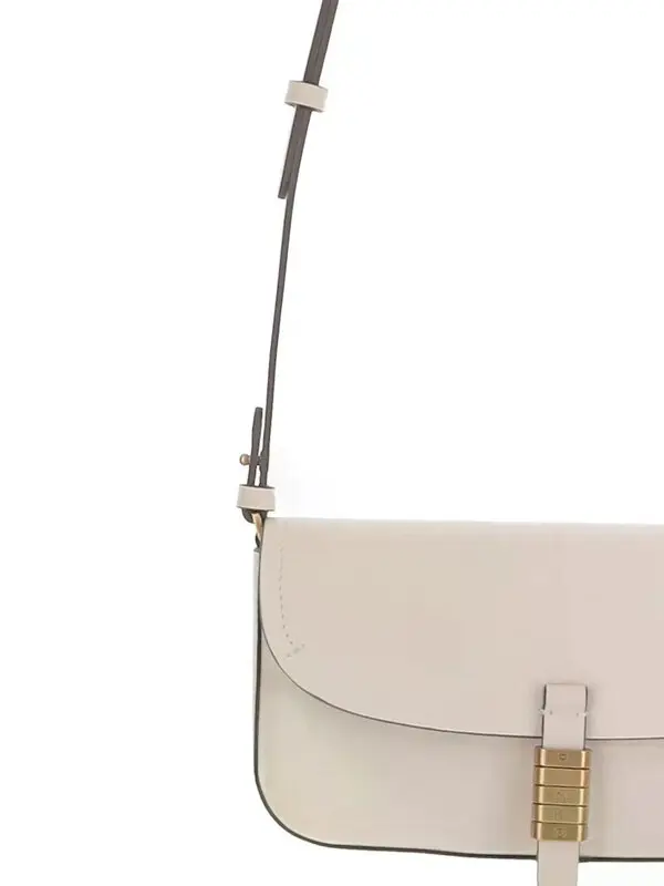 Pinko Medium Saddle Flat Leather Shoulder Bag - Neutrals