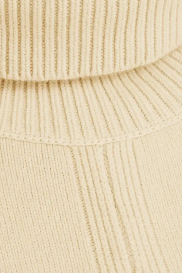 JOSEPH Ribbed Merino Wool Turtleneck Poncho