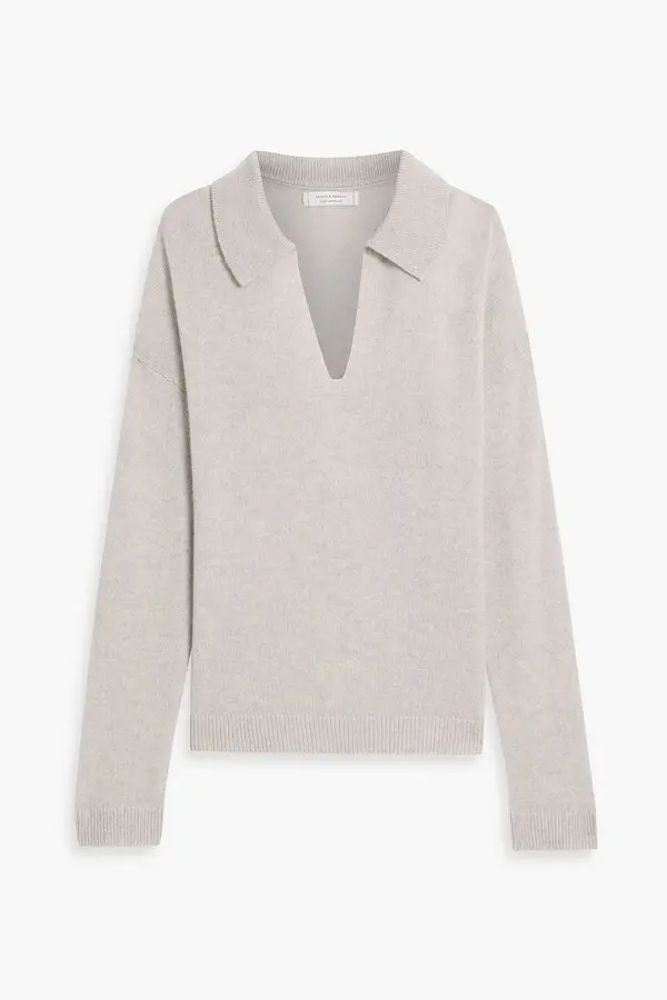 Chinti & Parker Cashmere Polo Sweater - Beige