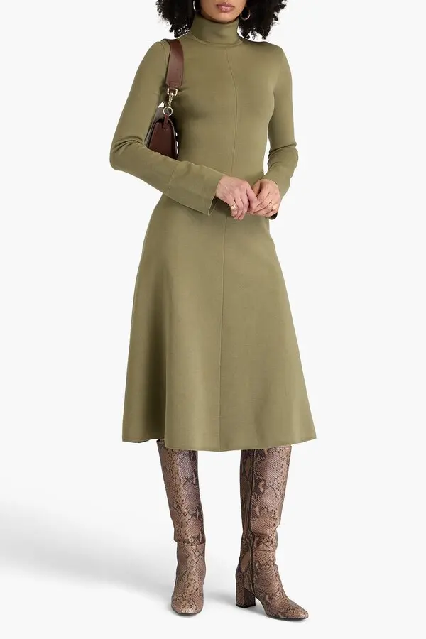 army green midi dress Celino Women Round-Neck Short Sleeve Party Club Bodycon Green Midi Dre main image 0