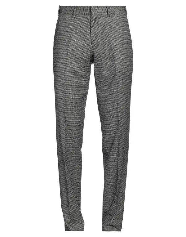 LARDINI Charcoal Wool & Cashmere Houndstooth Tapered Leg Pants