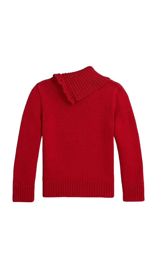 Polo Ralph Lauren Long Sleeve Intarsia Dog Turtleneck Sweater - Red