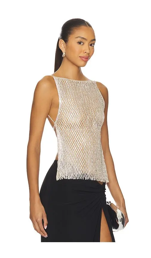 MAY MASHIAH Alice Top - Metallic Silver