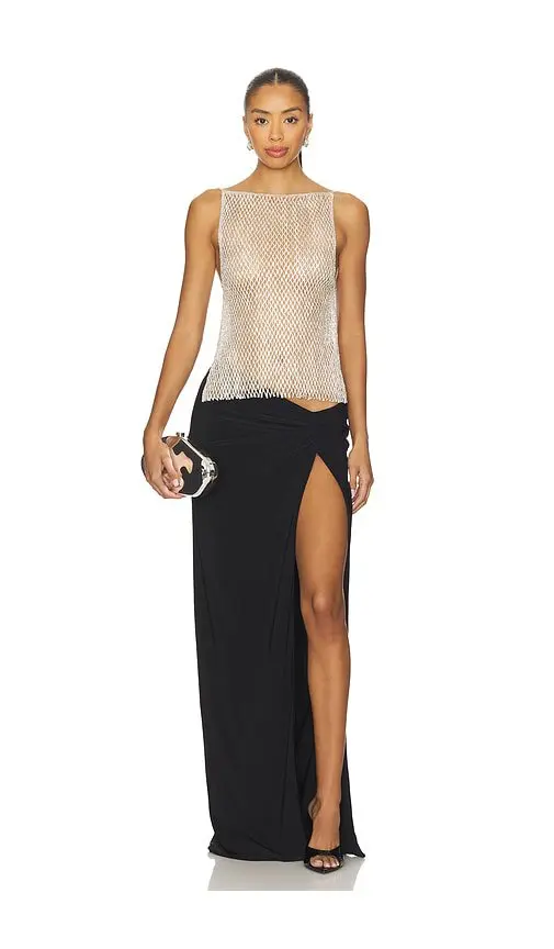 MAY MASHIAH Alice Top - Metallic Silver
