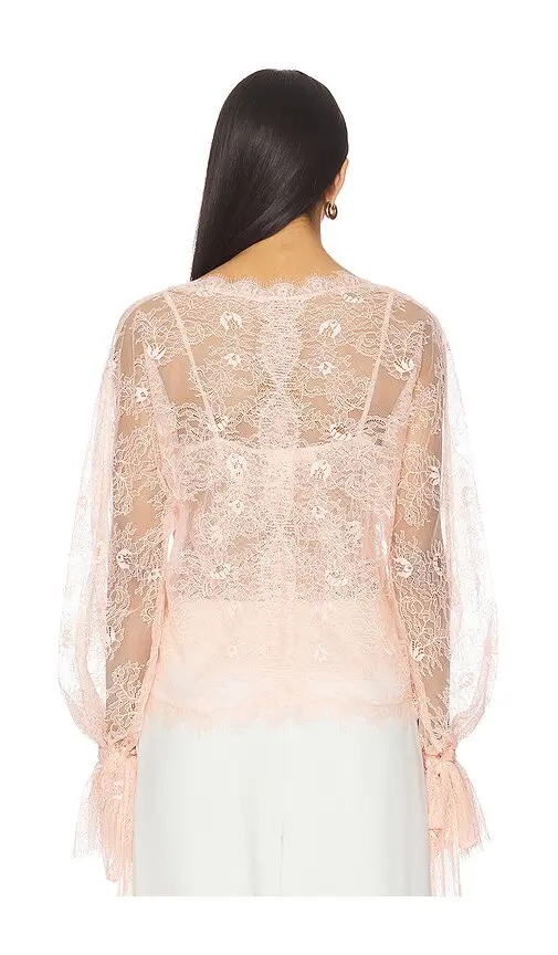 LoveShackFancy Kath Lace Blouse - Pink