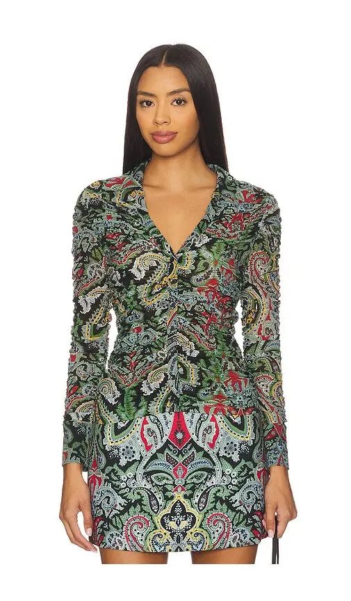 Alice + Olivia Portia Ruched Top