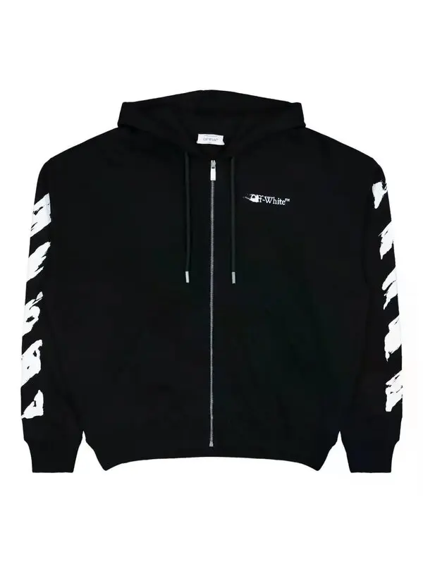 Off-White Arrow-print Zip-up Hoodie