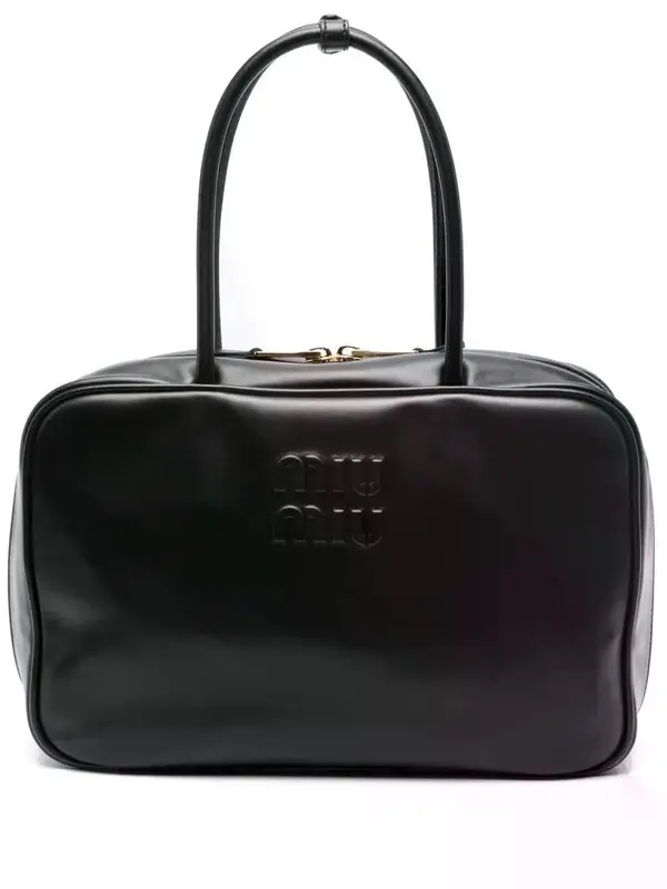 Miu Miu Logo-embossed Leather Shoulder Bag