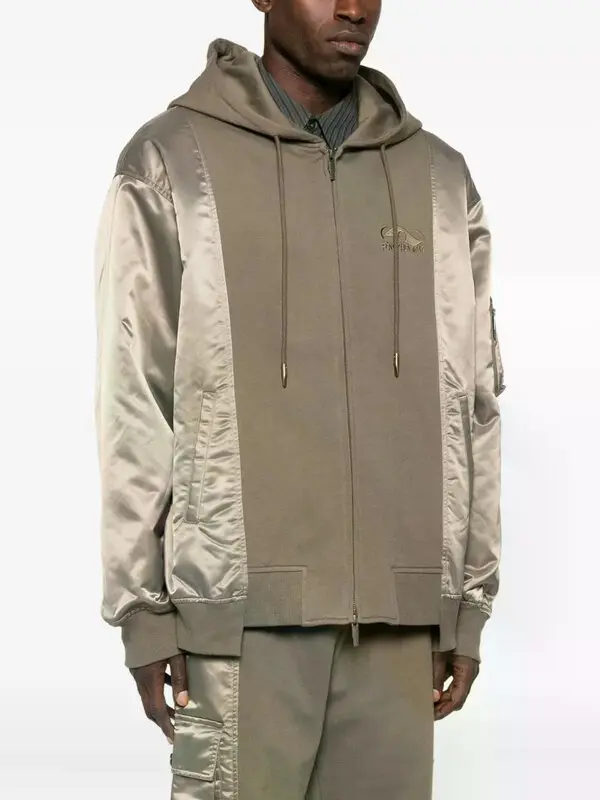 FENG CHEN WANG Satin-panel Hooded Jacket