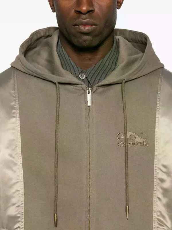 FENG CHEN WANG Satin-panel Hooded Jacket