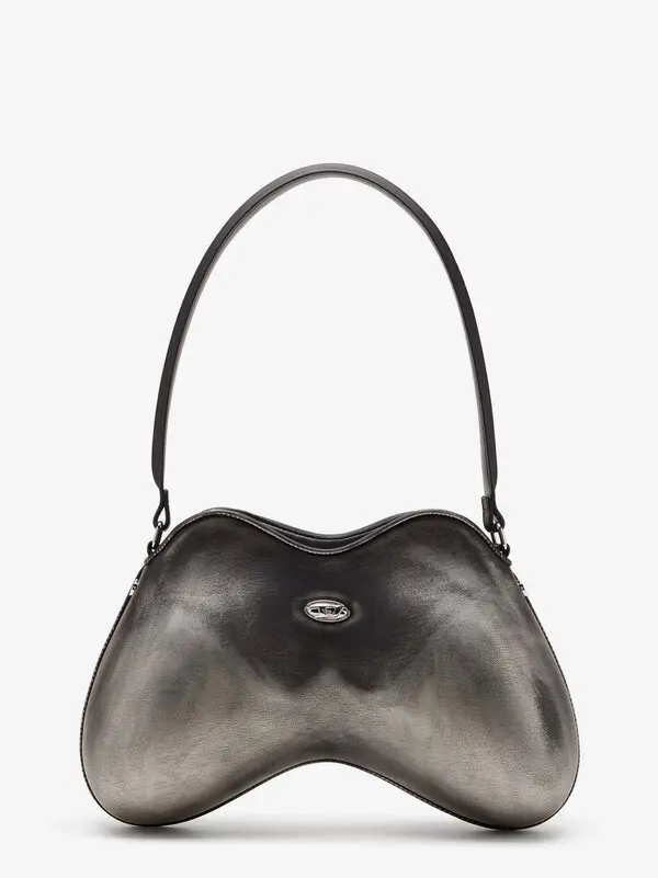 Diesel Doubled Shoulder Pu Shoulder Bag - Grey