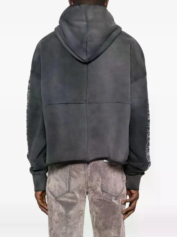 PURPLE BRAND Sleeve-graphic Distressed Hoodie