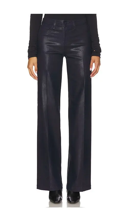 L'Agence Clayton High Rise Wide Leg - Deep Midnight Coated