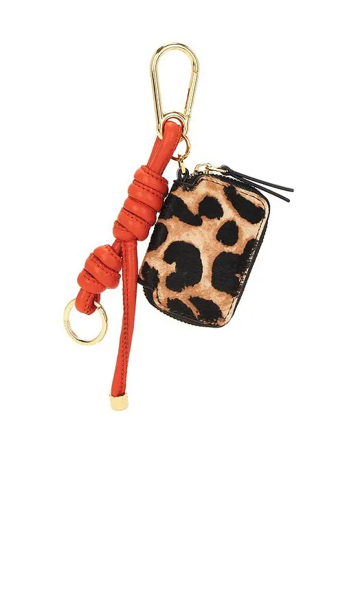 Veronica Beard Leopard Zip Pouch Bag Charm